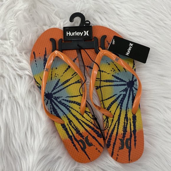 Hurley | Shoes | Hurley Womens Sandal Flip Flops Orange Toe Dye Size ...
